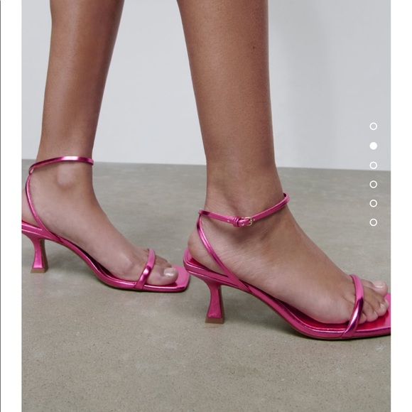 Zara | Shoes | Zara Pink Metallic Heels | Poshmark